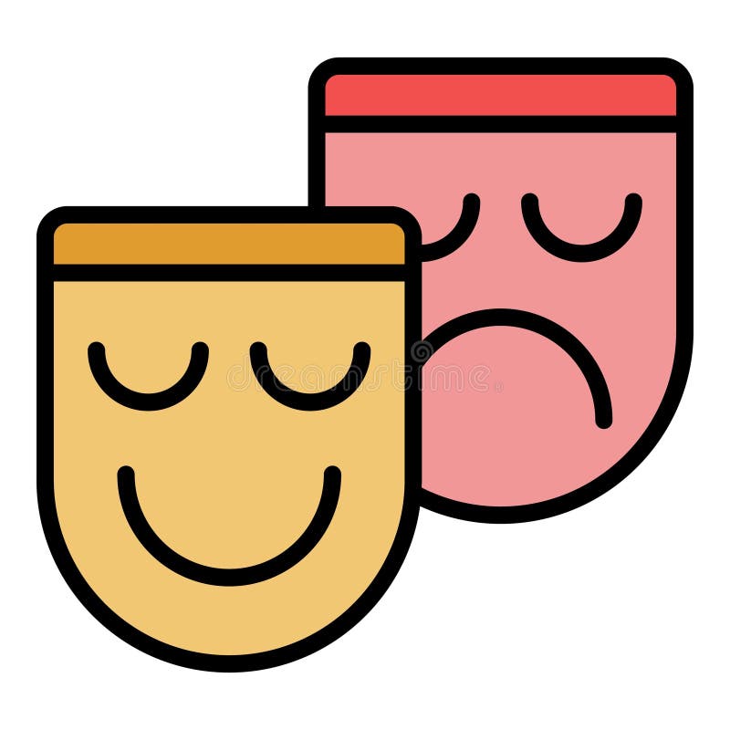 Emotion Mask Icon Vector Flat Stock Illustration - Illustration of ...