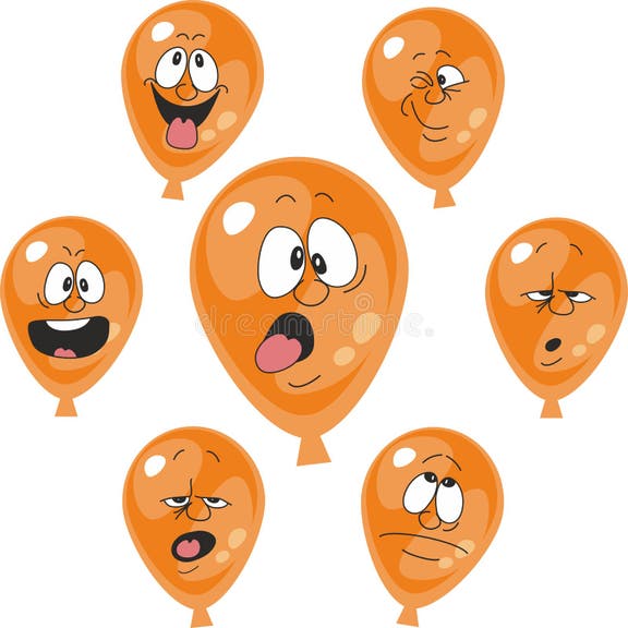 Emotion Orange Balloon Set 007 Stock Vector - Illustration of balloon ...