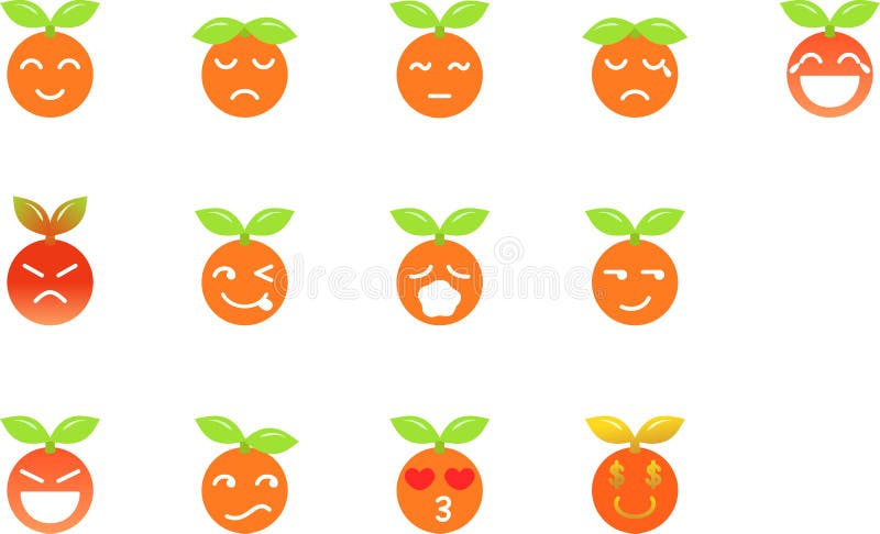 Emotion of orange stock vector. Illustration of fruit - 102721984