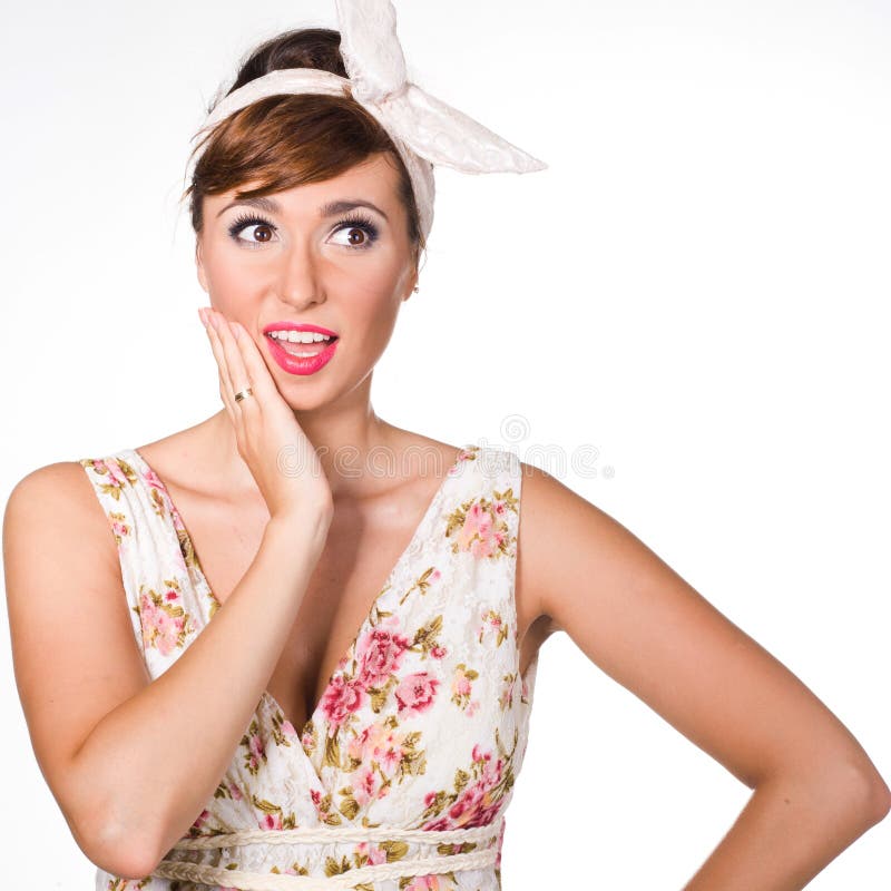 Emotion Portrait of a Beautiful Woman Isolated Stock Image - Image of ...