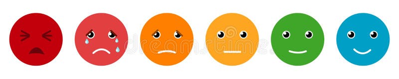 Emotion Scale Chart. Color Face Expression Rating Stock Vector ...
