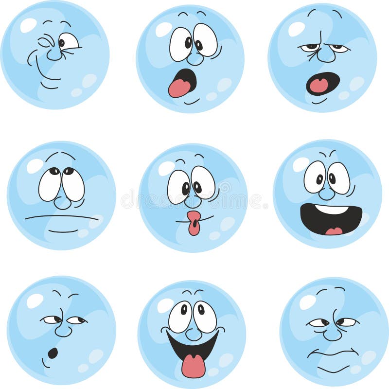 Emotion Smiles Green Color Set 006 Stock Vector - Illustration of cool ...