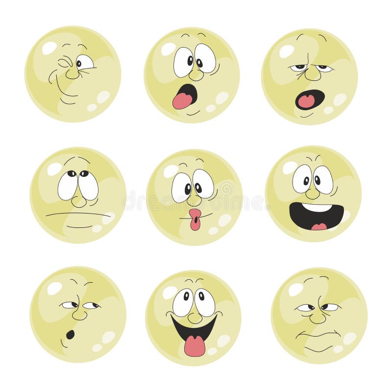 Yellow Round Emotion Smiles Stock Illustration - Illustration of ...
