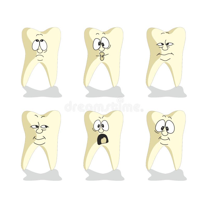 Tooth cartoon set 002 stock vector. Illustration of floss - 16034427