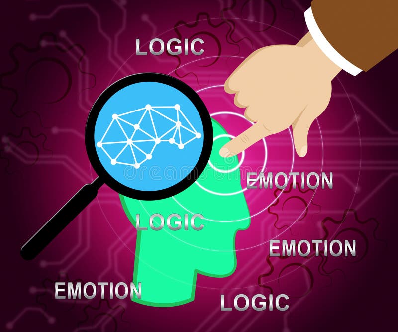 Emotion Vs Logic Icon Depicts the Logical Compared with Emotional Mind ...