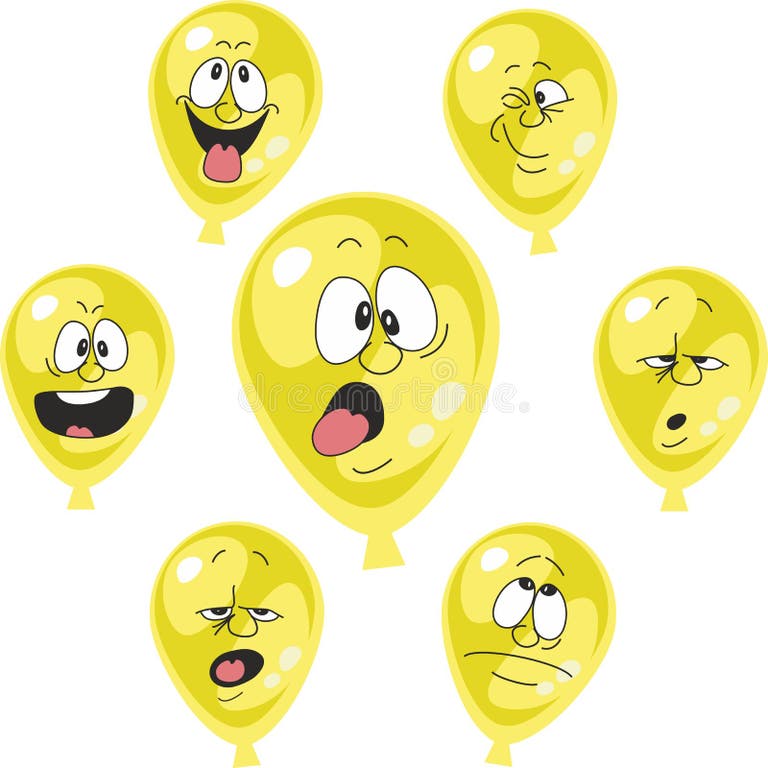 Emotion Yellow Balloon Set 002 Stock Vector - Illustration of comic ...