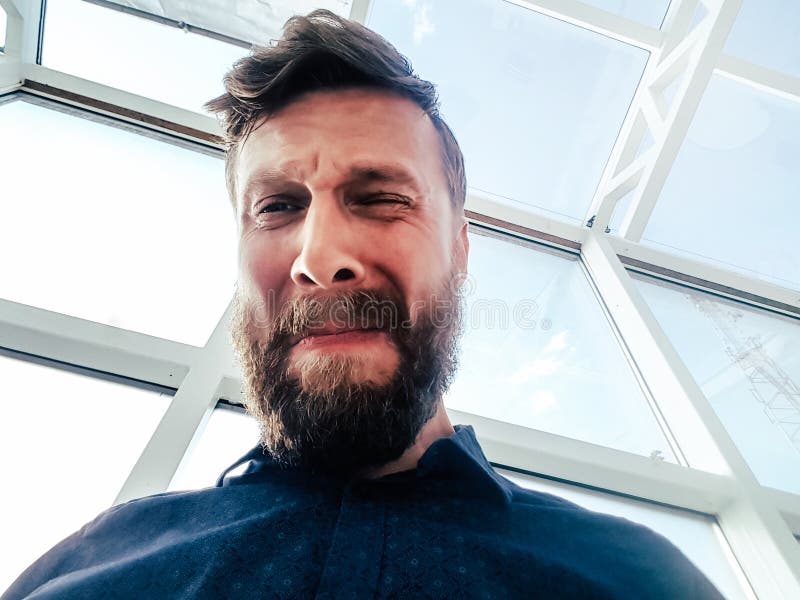 Emotional Baffled the Man Looking Off To the Side Stock Image - Image ...