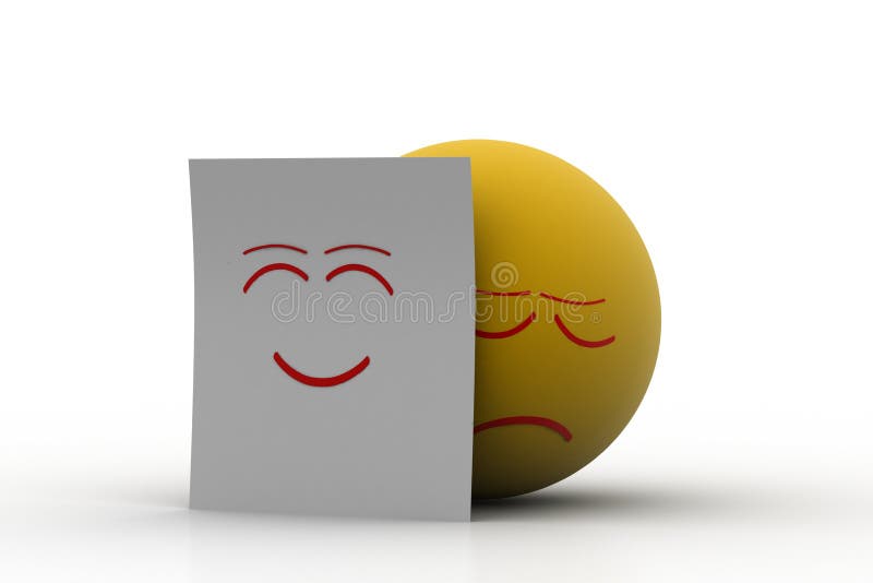Emotional Ball Hide the Real Face Stock Illustration - Illustration of ...