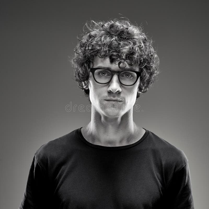 Emotional Black and White Dramatic Portrait of a Man Stock Image ...