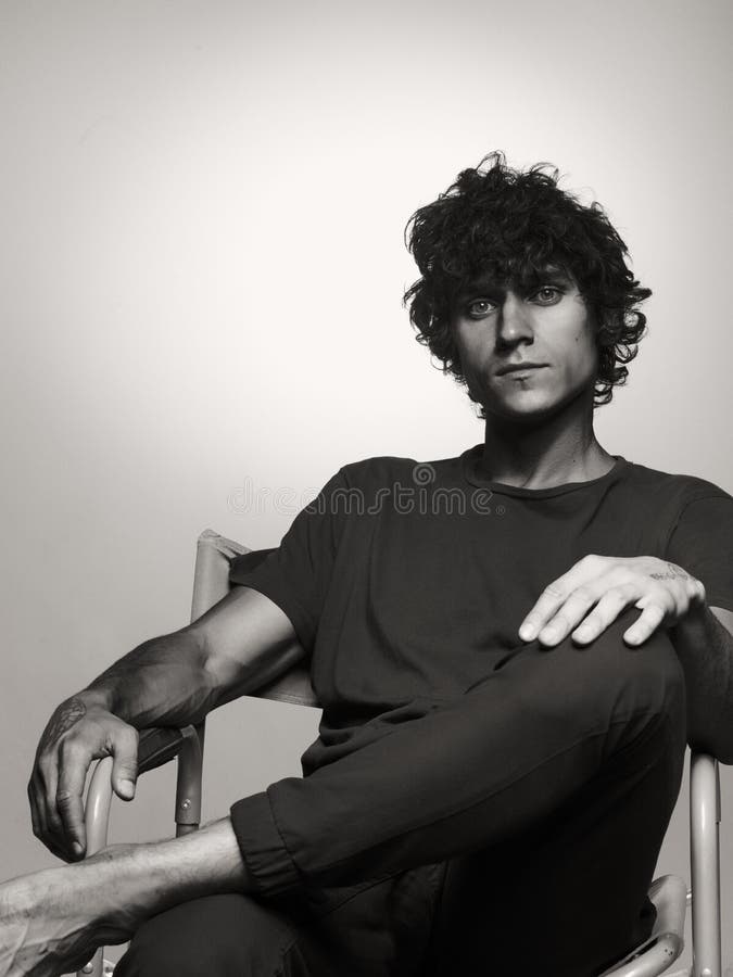 Emotional Black and White Dramatic Portrait of a Man Stock Image ...