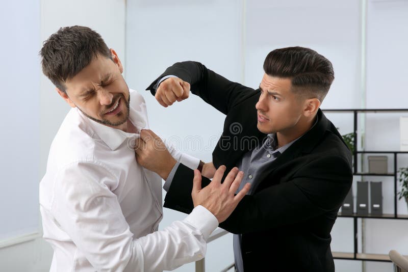 Emotional Colleagues Fighting. Workplace Conflict Stock Image - Image ...