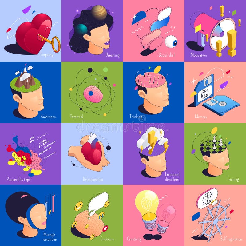 Emotional Concepts Compositions Set Stock Image - Image of creativity ...