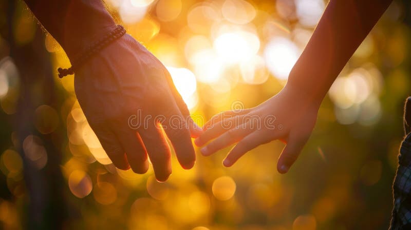 Emotional Connection between Hands Holding at Sunset, Bonding ...