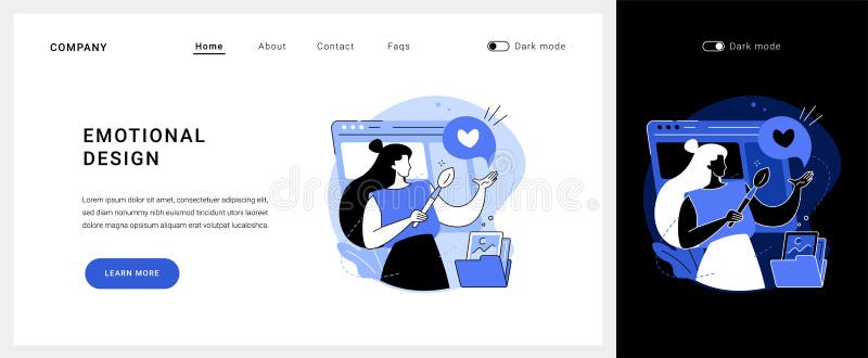 Emotional Design Vector Concept Landing Page. Stock Vector ...