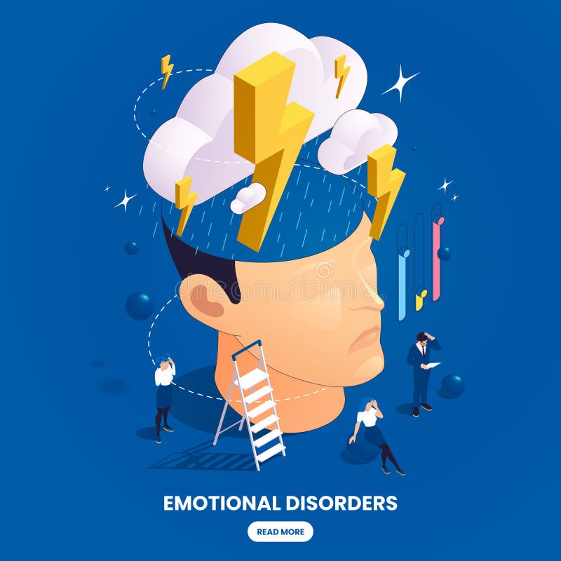 Emotional Disorders Isometric Background Stock Vector - Illustration of ...