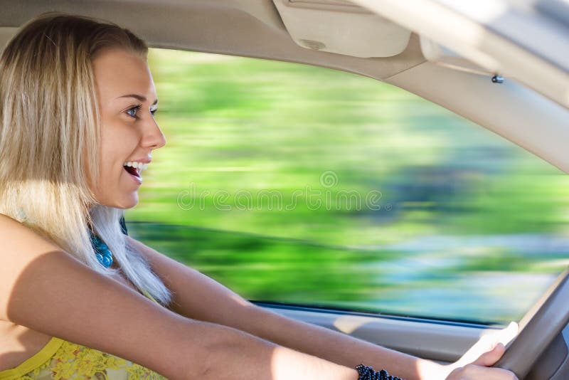 Emotional driver stock photo. Image of lady, chick, scream - 18771540