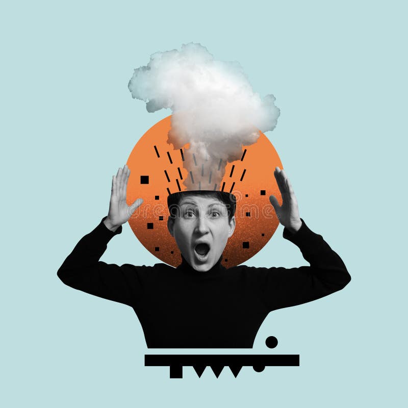 Emotional Explosion, Overwork, Concept. Stock Image - Image of blast ...