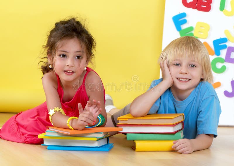 Emotional Friends with Books Stock Image - Image of girls, indoors: 9107519