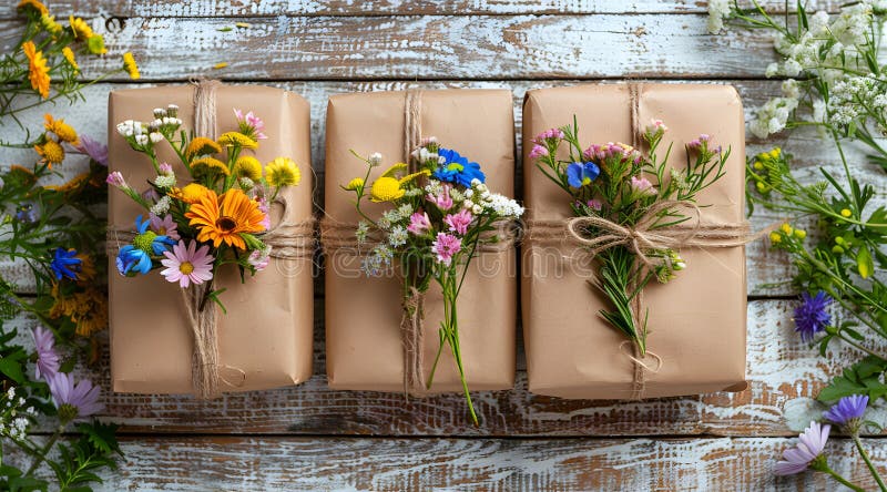 Emotional Gift: a Rustic Present with Dried Flower Design and ...