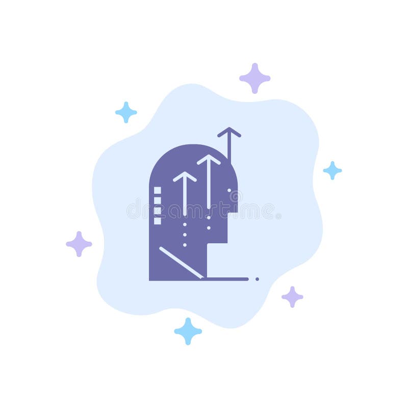 Emotional, Growth, Human, Intelligence, Mind Blue Icon on Abstract ...