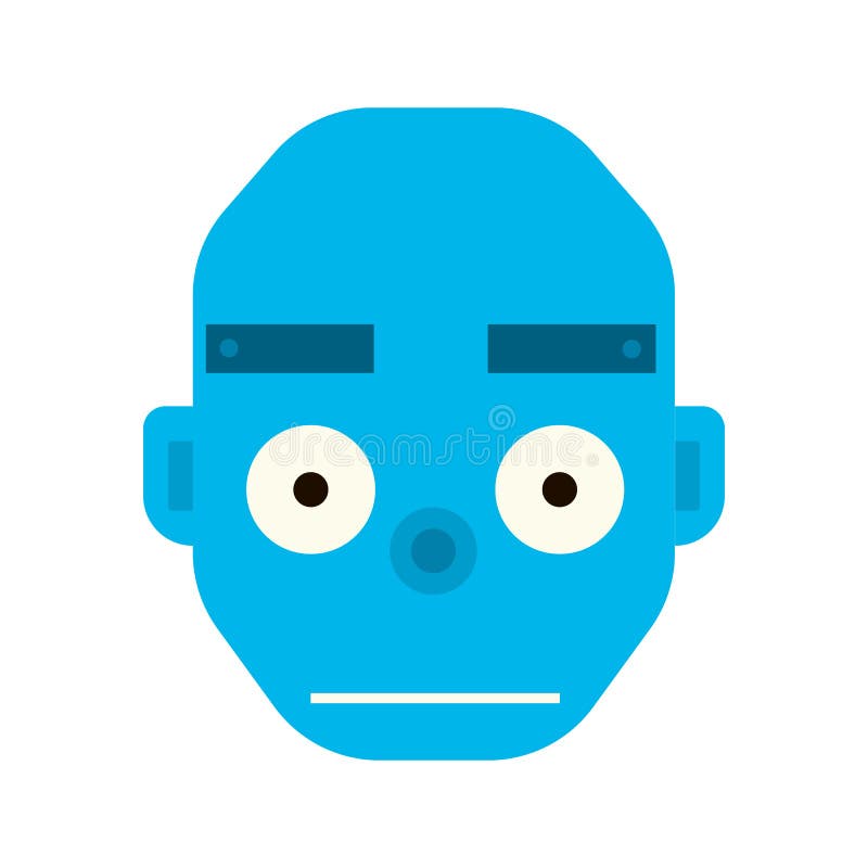 Emotional Happy Robot Head in Cartoon Style. Stock Vector ...