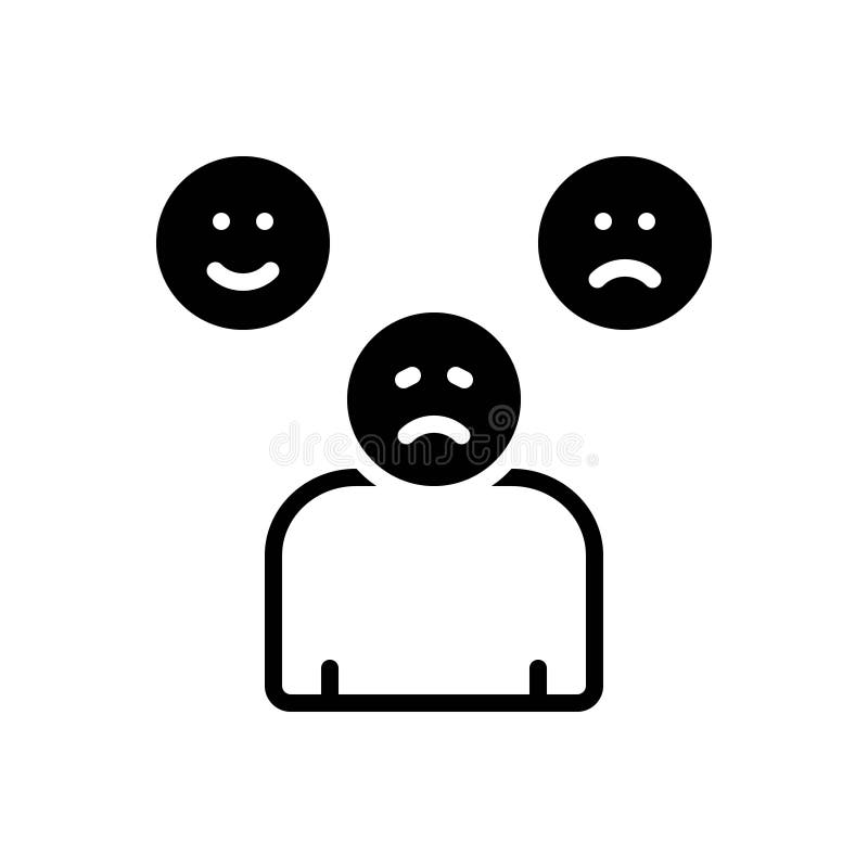 Black Solid Icon for Emotional, Sentimental and Mushy Stock Vector ...