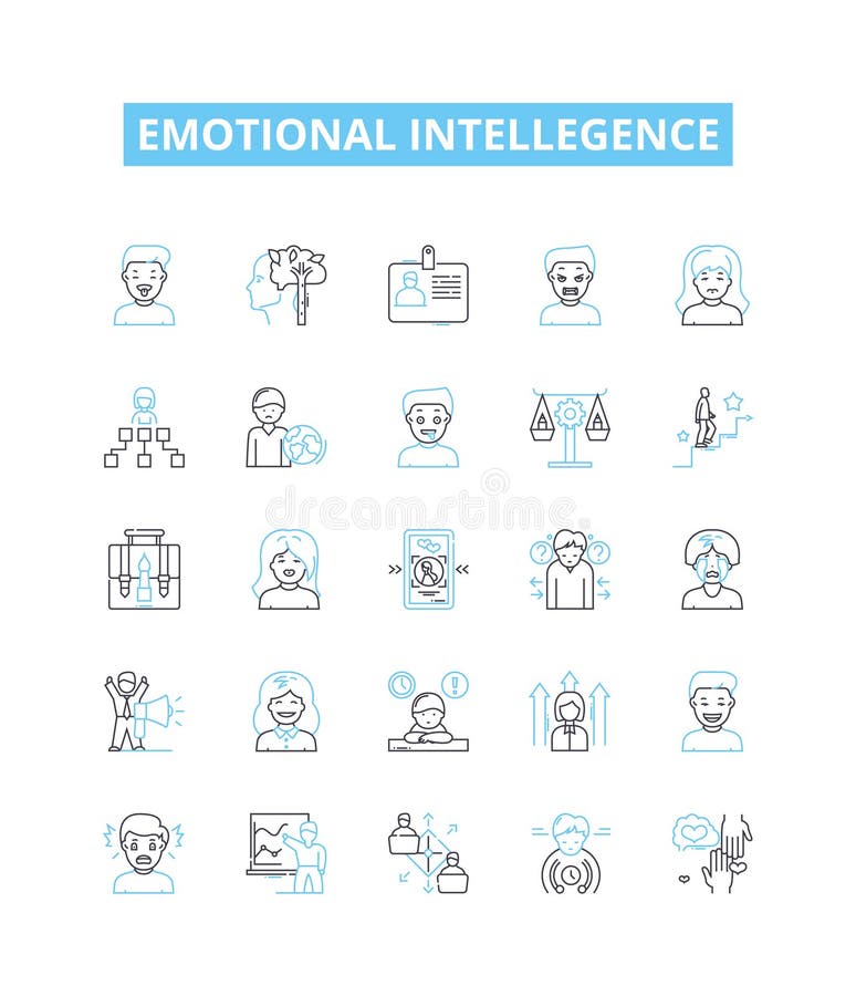 Emotional Intellegence Vector Line Icons Set. Self-awareness, Empathy ...