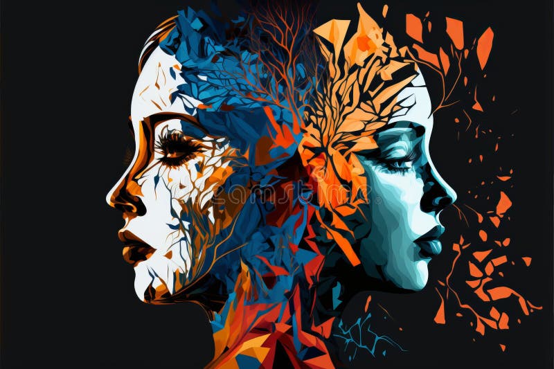 Emotional Intelligence Abstract Art (generative AI) Stock Illustration ...