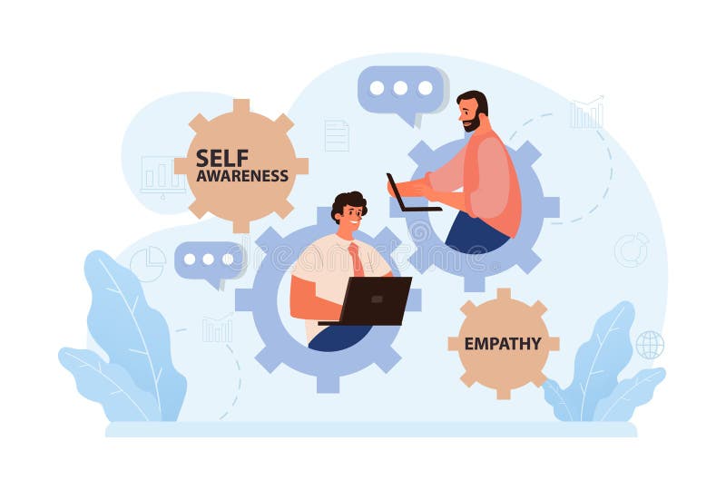 Emotional Intelligence Set. Diverse Young Characters Soft Social Skill. Emotional Stock Vector ...