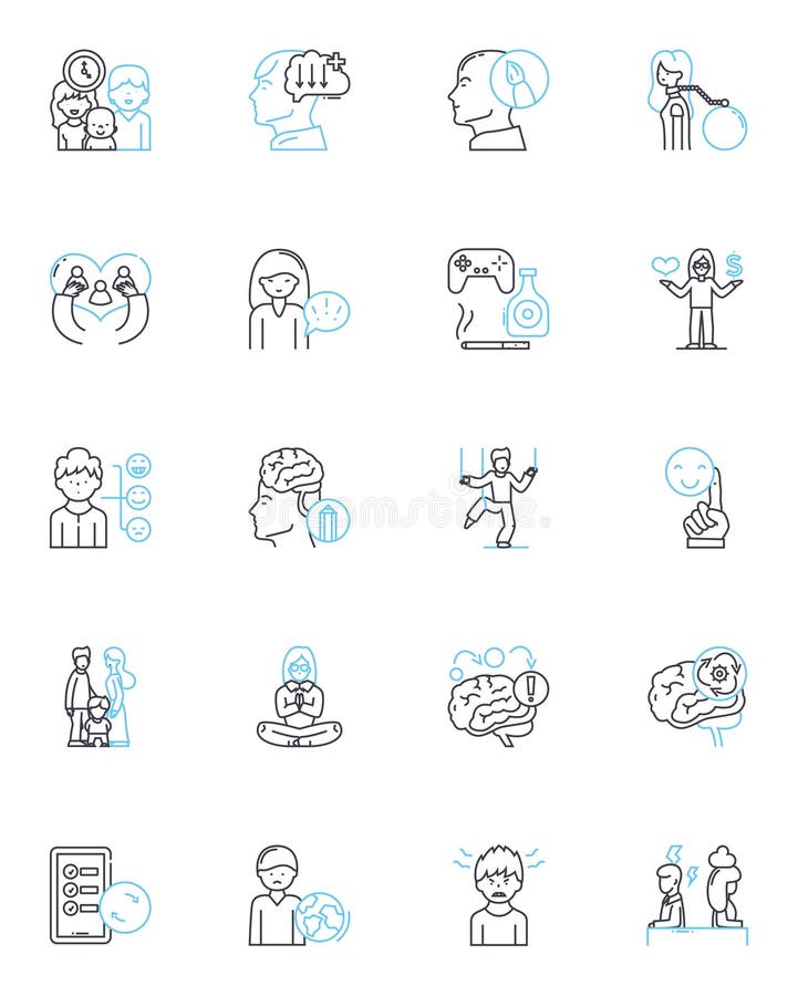 Emotional Intelligence Linear Icons Set. Empathy, Self-awareness, Self ...