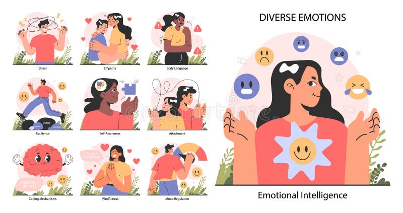 Emotional Intelligence Set. Emotions Awareness and Self-control Skill ...