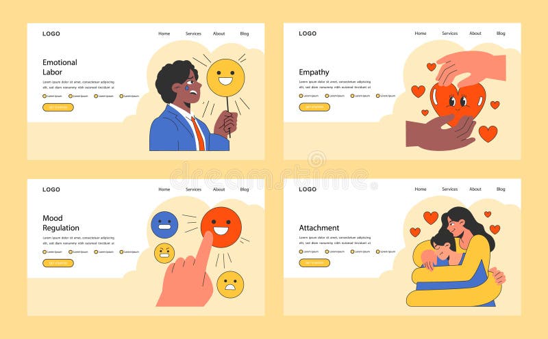 Emotional Intelligence Web Banner or Landing Page Set. Emotions ...