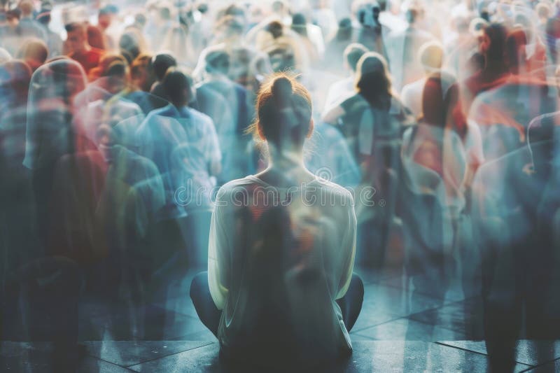 Emotional Isolation Illustrated through a Transparent Figure ...