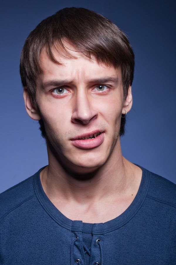 Emotional man stock image. Image of human, young, portrait - 12760661