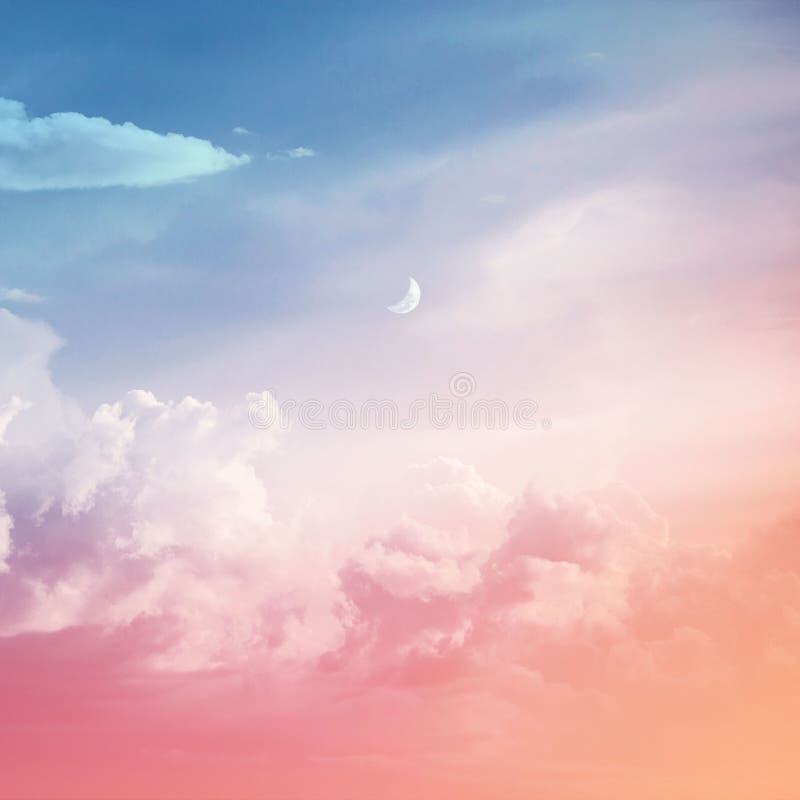 Emotional Moon during the Day Stock Illustration - Illustration of ...
