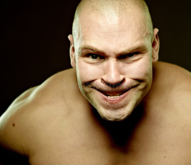 Emotional Portrait of Muscular Aggressive Man Stock Image - Image of ...
