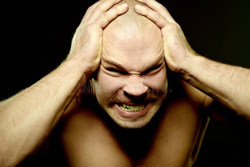 Emotional Portrait of Muscular Aggressive Man Stock Image - Image of ...