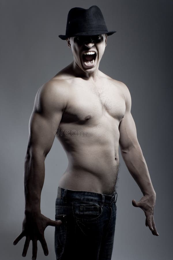 Emotional Portrait of Strong Man Stock Photo - Image of caucasian ...