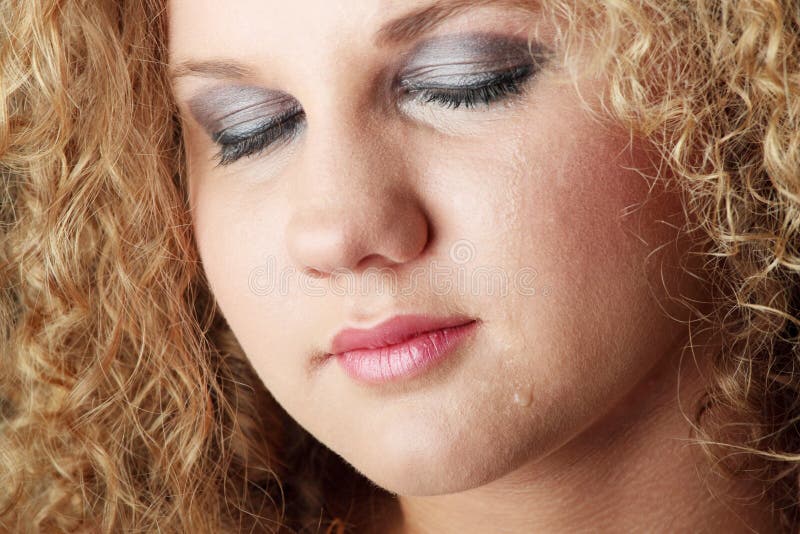 Emotional Portrait with Tears on the Face Stock Photo - Image of ...