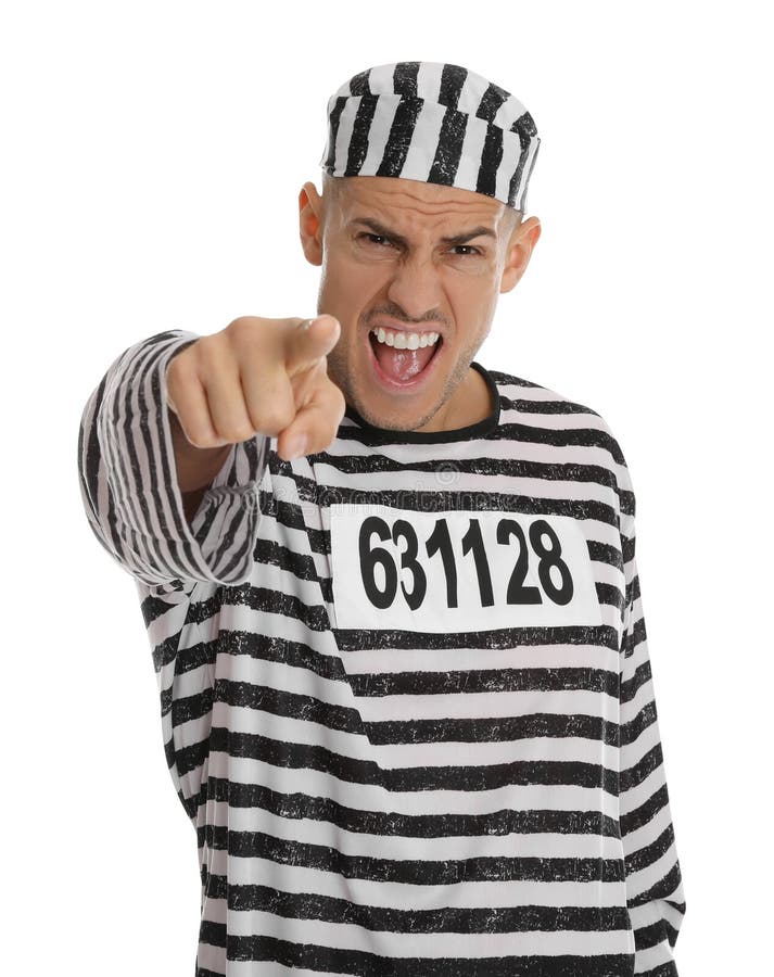 Black and White Striped Prisoner Hat Stock Photo - Image of clipping ...