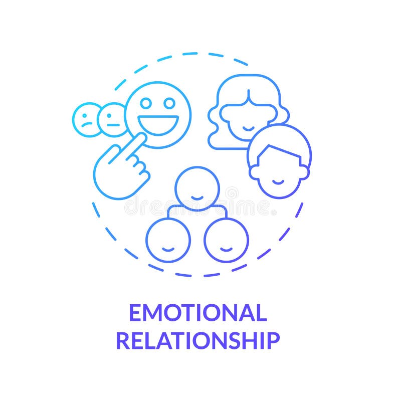 Emotional Relationship Blue Gradient Concept Icon Stock Vector