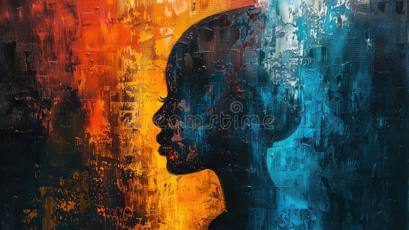 Emotional Resonance: Abstract Depths of Color and Expression Stock ...