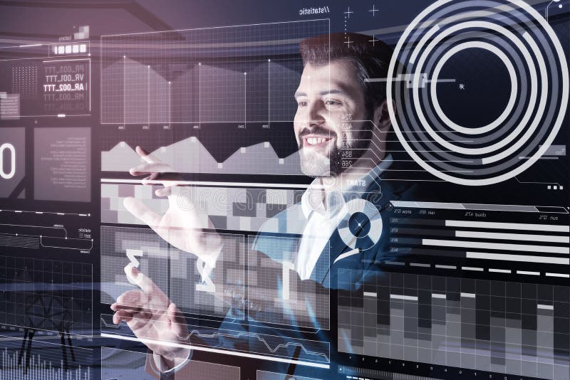 Emotional Software Developer Looking Happy and Smiling Stock Image ...