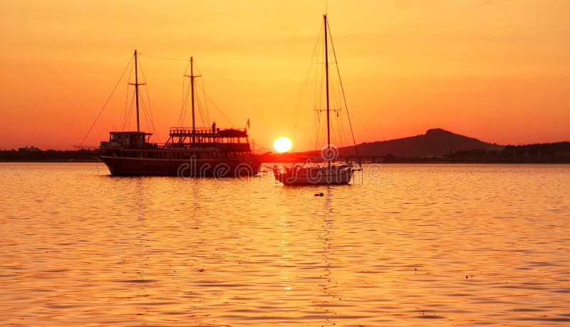 An Emotional Sunset in Ayvalik Turkey Stock Photo - Image of side ...