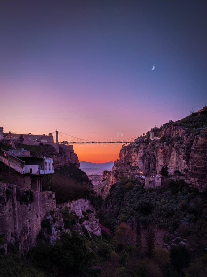 Emotional Sunset in Constantine Stock Photo - Image of mountain ...