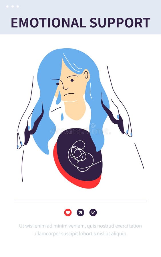 Emotional Support - Colorful Flat Design Style Banner Stock Vector ...