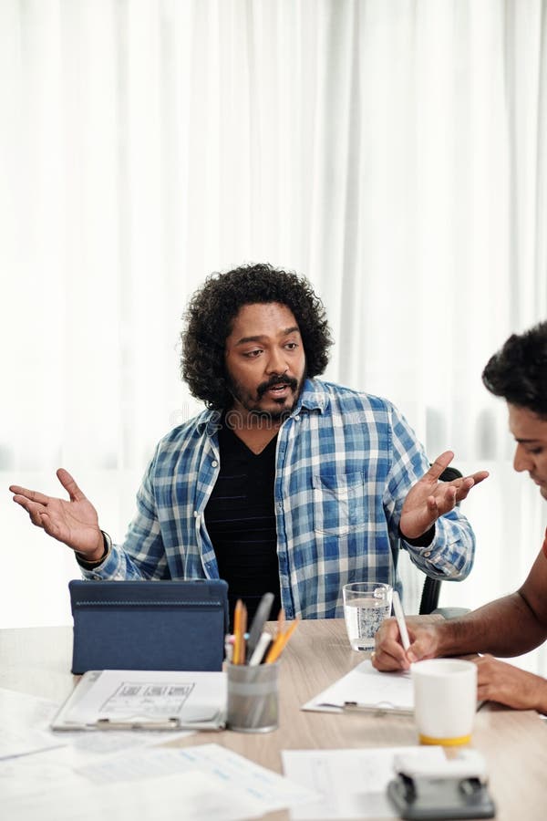 Team Leader Talking To Developer Stock Image - Image of opinion ...