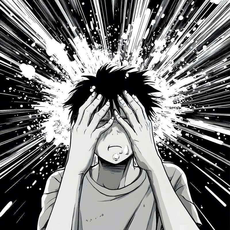 Emotional Turmoil in a Graphic Novel Style. Stock Illustration ...