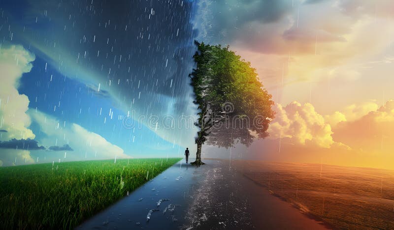 Emotional Views and Positive Thinking with Spring Tree and Happy People ...