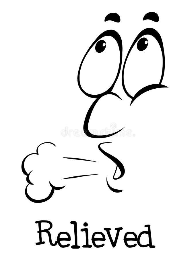 Relieved Expression Emoji Smiley Face Vector Design Art Stock Vector ...